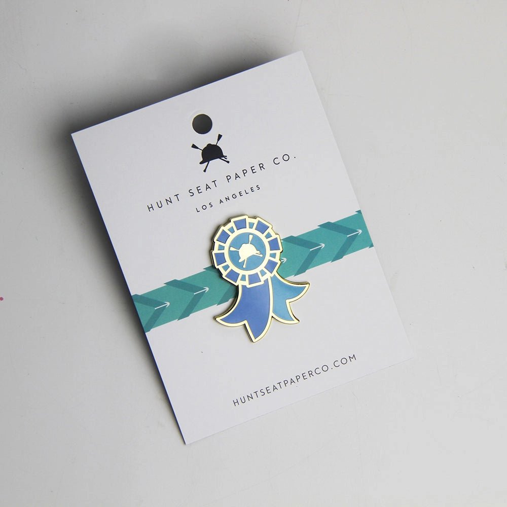 Winner Pony Pin | Equestrian Blue Ribbon Lapel Pin | Hunt Seat Paper C ...